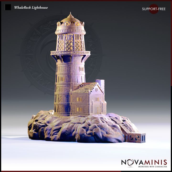 3D Printable WhaleRock Lighthouse - Complete Pack by NovaMinis